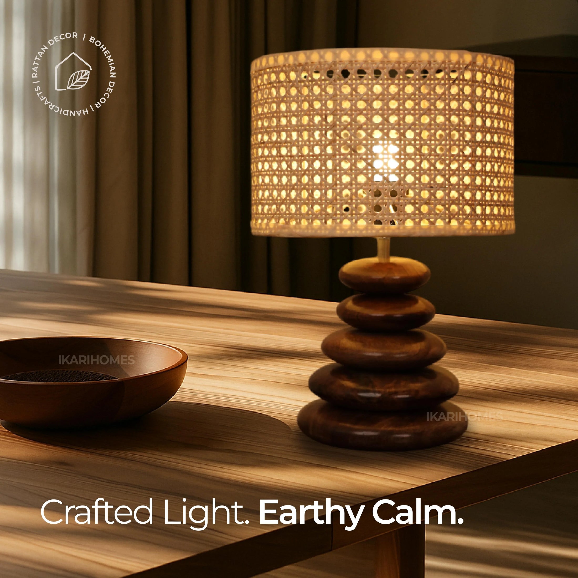 Rattan Pebble Lamp - Crafted for Calm. – Ikari Homes