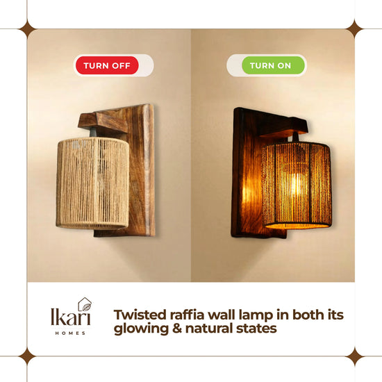Rustic Wooden Wall Lamp – Rustic Charm, Versatile Glow – Ikari Homes